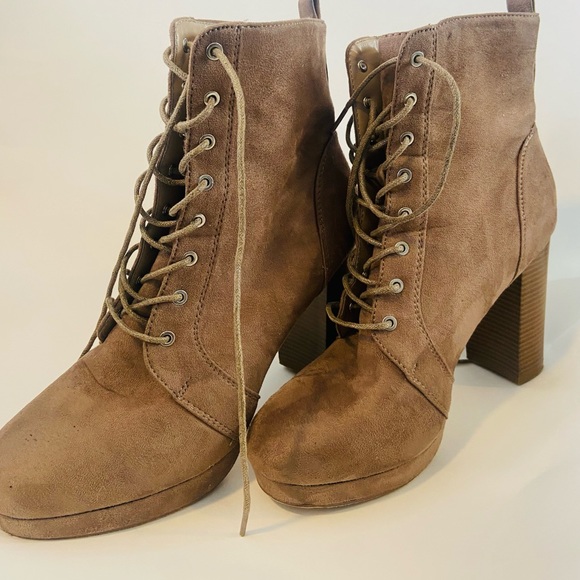 Charlotte Russe | Shoes | Velvet Laceup Bootie Boot | Poshmark